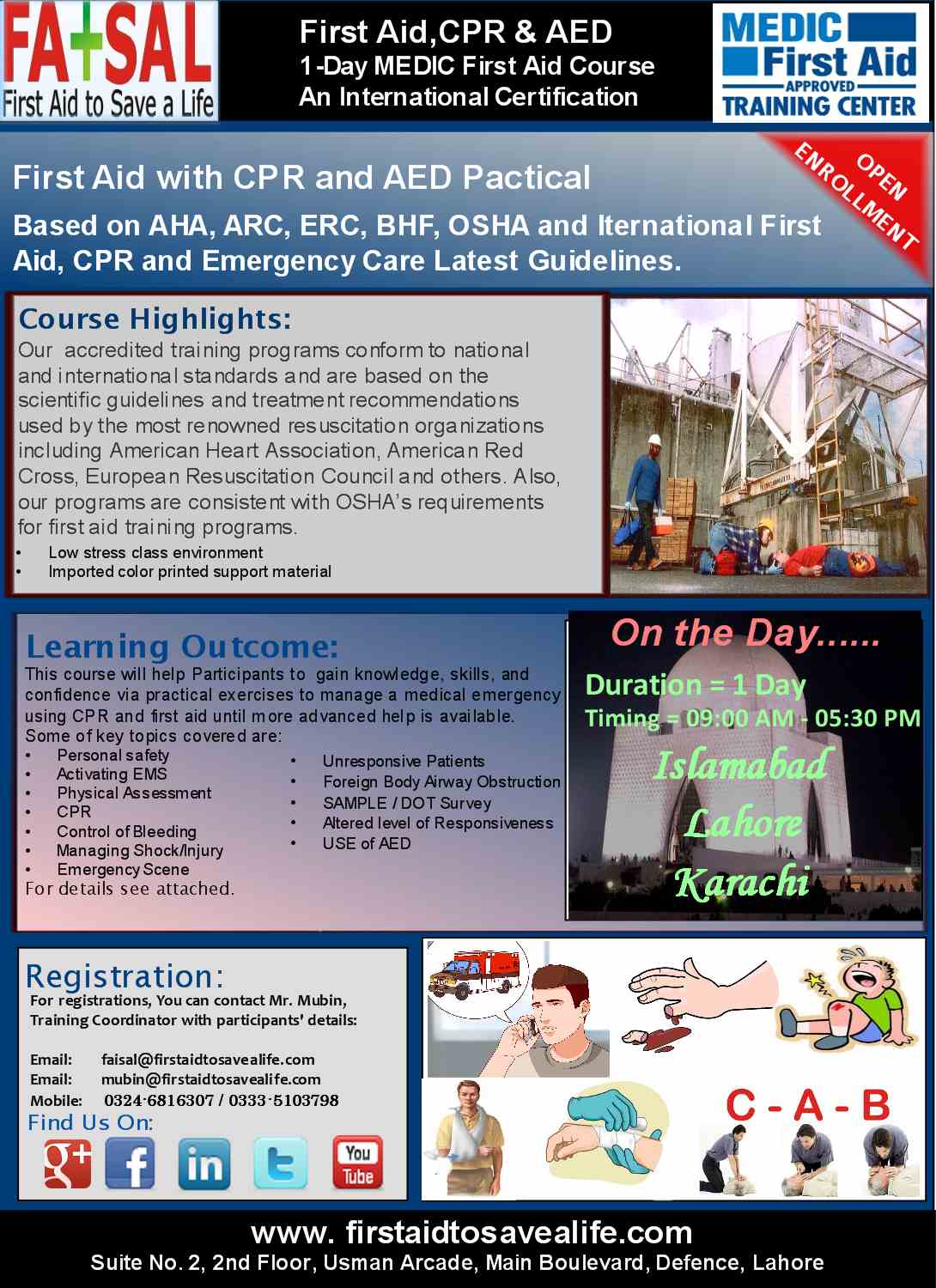 MEDIC First Aid International Certification in Islamabad | First Aid ...