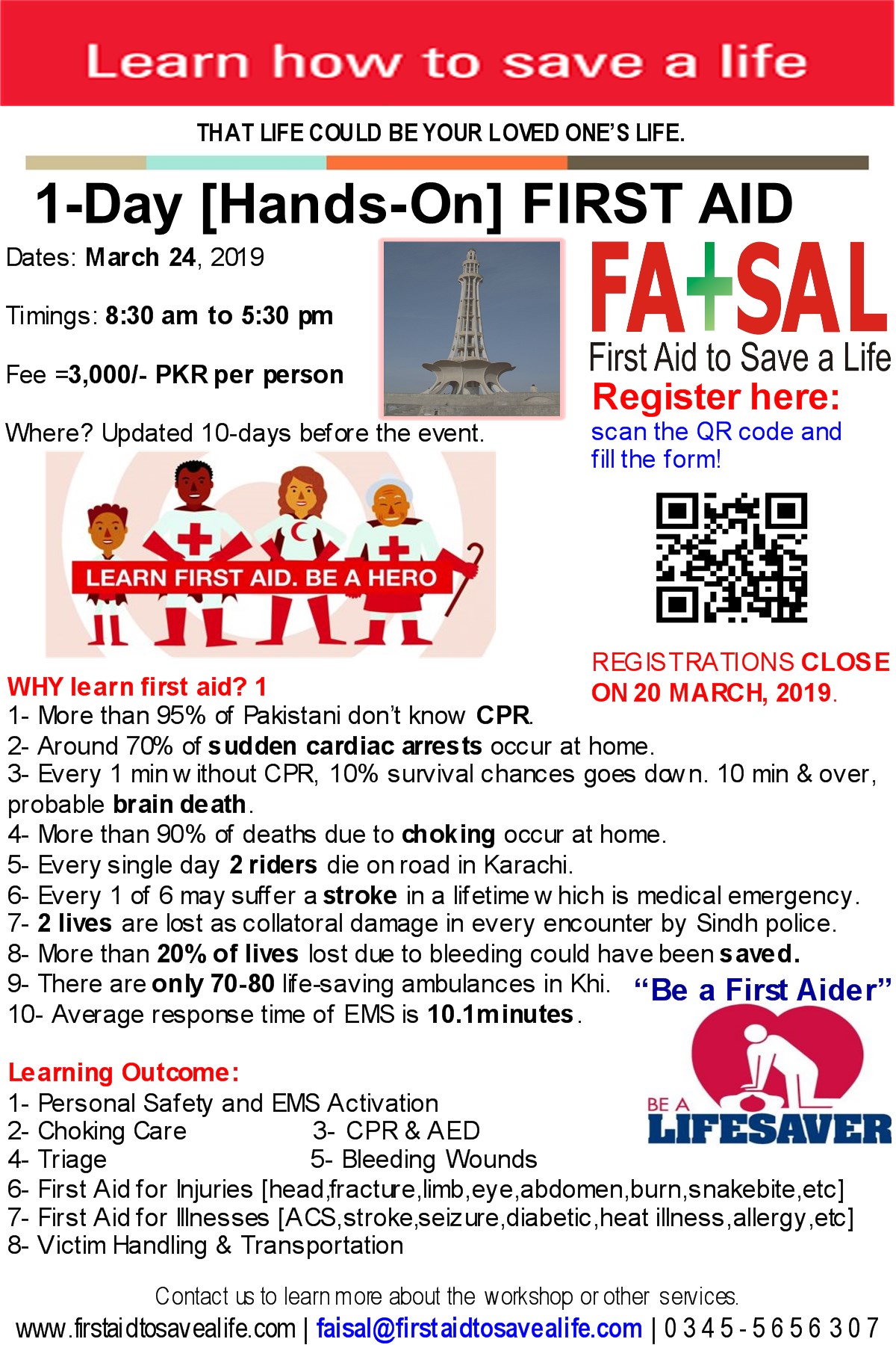 First Aid CPR AED – HandsOnTraining | March 24 in Lahore | First Aid ...