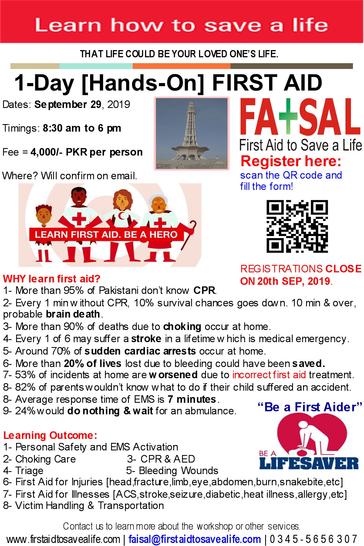 First Aid Save Lives | Sep 29 | Lahore | First Aid BLS & Emergency ...