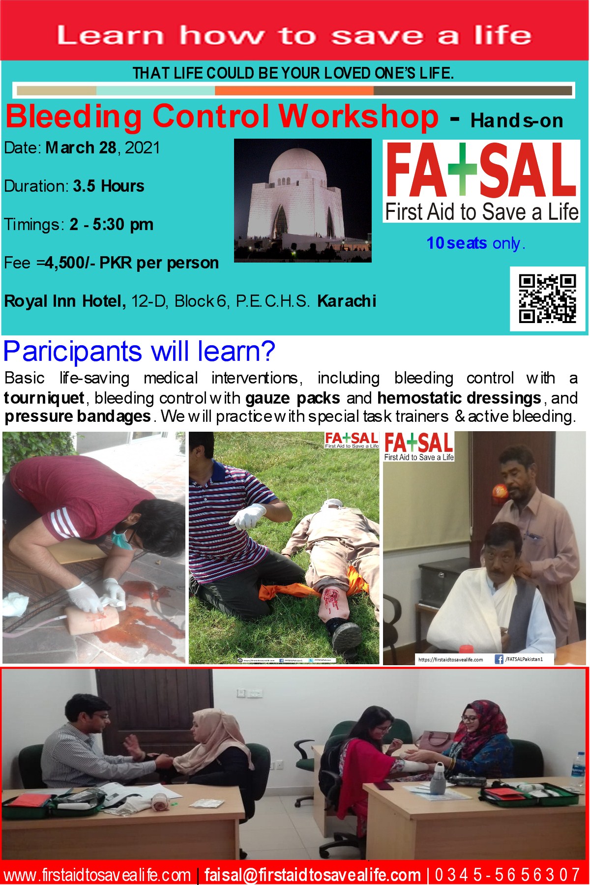 Pakistan Life Saver Program: Bleeding Control & BLS Workshops | First ...
